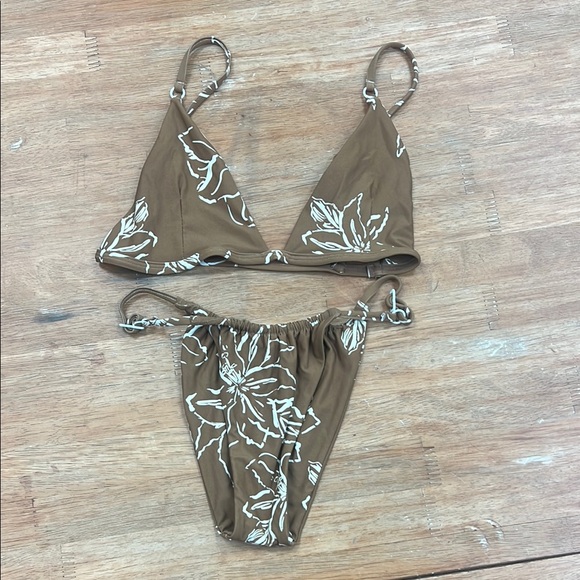Stone Fox Swim | Swim | Stone Fox Swim Brown And White Bikini | Poshmark